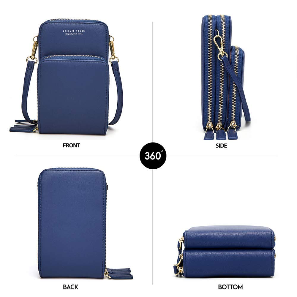 myfriday Small Crossbody Cell Phone Bag for Women, Mini Over Shoulder Handbag Purse with Credit Card Slots