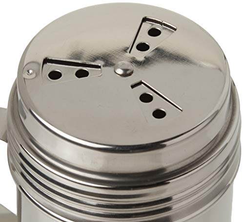 Tablecraft, 10 oz, Silver Stainless Steel Dry Rub Shaker with Handle, 10-Ounce