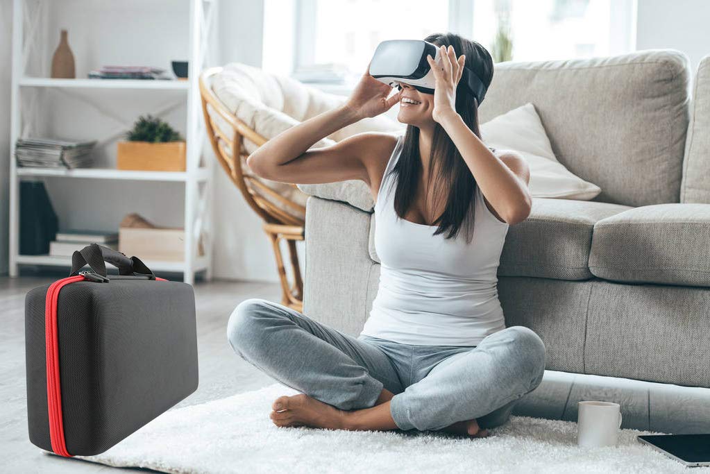 Brappo VR Carrying Case Compatible with Oculus Quest, Protect Oculus Quest VR Gaming Headset and Controllers Accessories