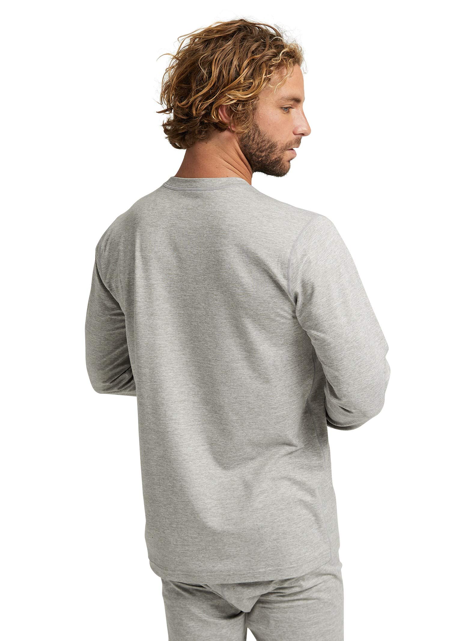 Burton Mens Midweight Crew, Gray Heather, Large