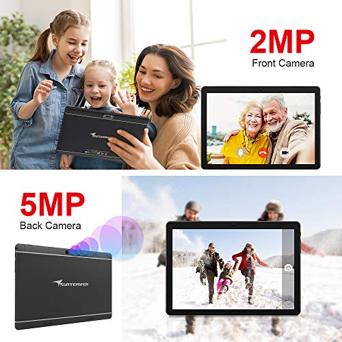 Tablet 10 Inch Android 9 HD Dual Sim Tablets with Quad Core, 32GB ROM /128 GB Expand, 3G Phone Call, WiFi, Bluetooth, Dual Camera, GPS, IPS Touchscreen, GMS Google Certified Tablet PC, (Black)