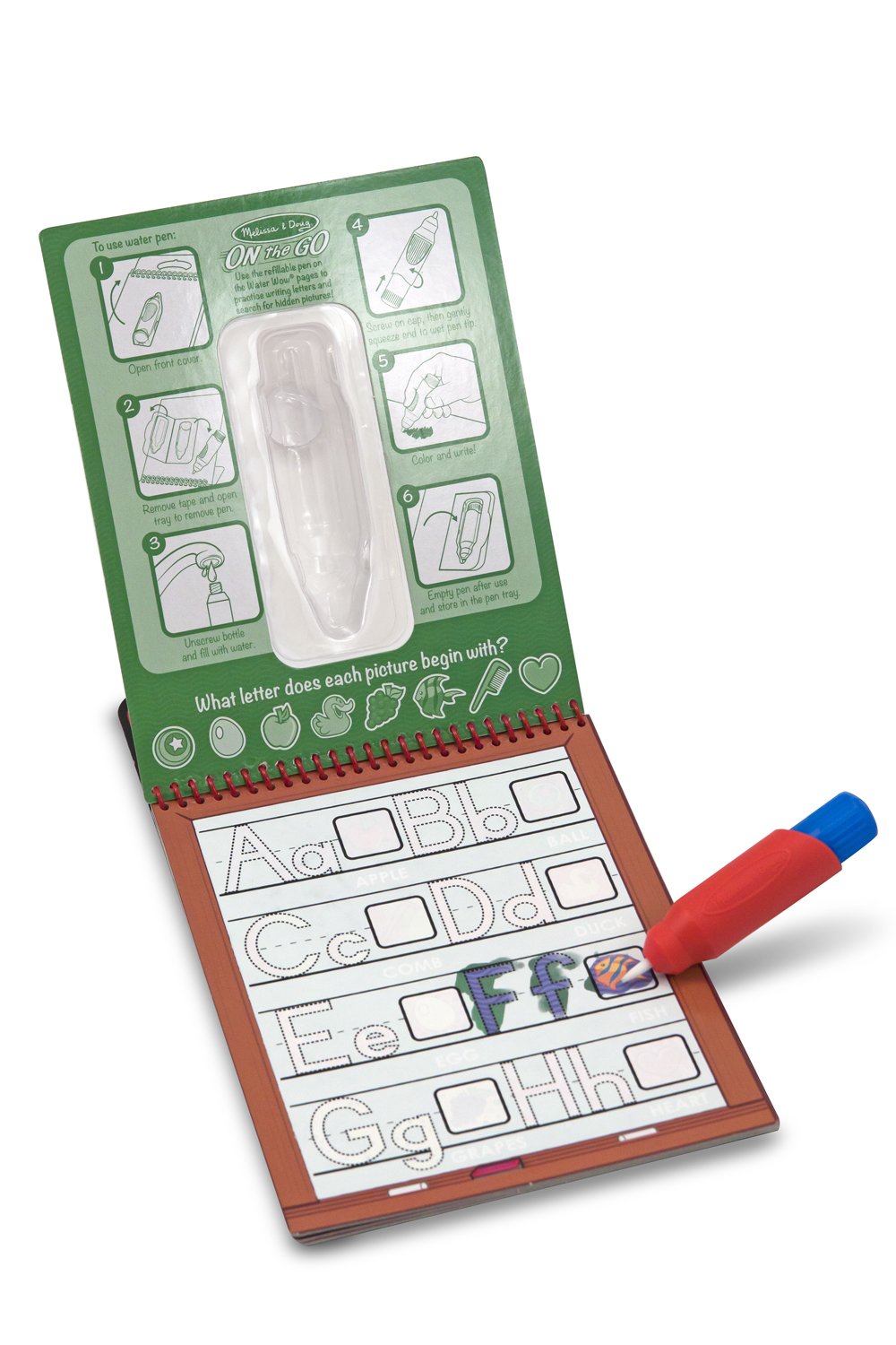 Melissa & Doug On the Go Water Wow! Reusable Water-Reveal Activity Pads,3-pk, Animals, Alphabet, Bible Stories