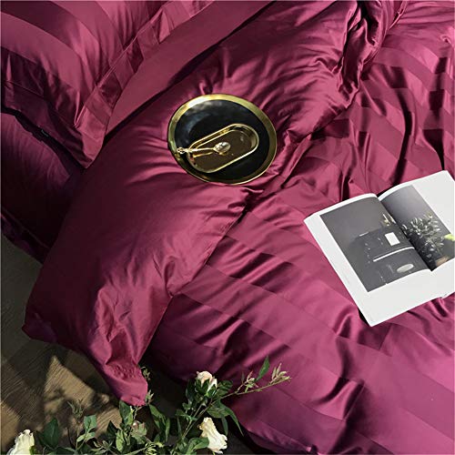 Luxury Bedding Set, Queen King Size Bed Sheet Duvet Cover Egyptian Cotton Silky Soft Bedclothes Hotel Home Quilt Covers,Red,200230CM