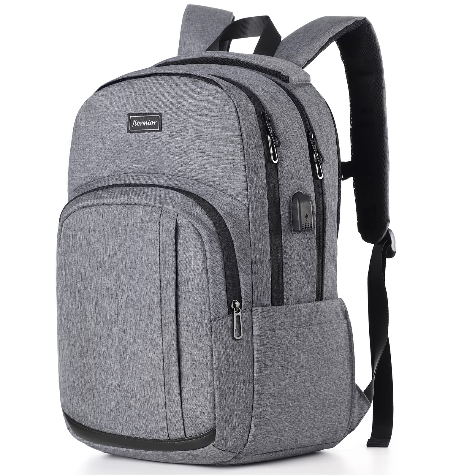 Bookbag School Backpack, Travel Backpack Anti Theft Laptop Backpack with USB Charging Port Water Resistant College Fits 15.6 Inch Notebook Over 3 Years Old