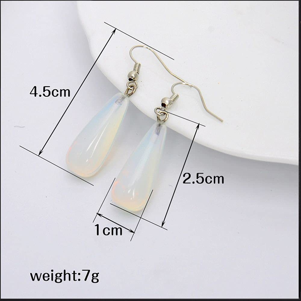 BYBYCD Hook Earrings Attractive Gift Natural Opal Trendy Women Girl Natural Stone Hook Earrings