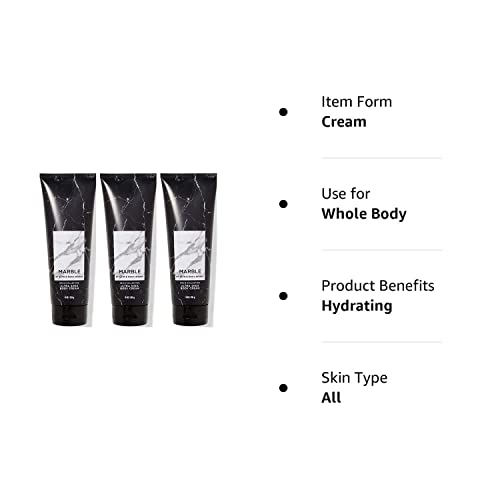 Bath and Body Works Marble For Men Signature Ultra Shea Body Cream 8 fl oz Pack Of 3 (Marble)
