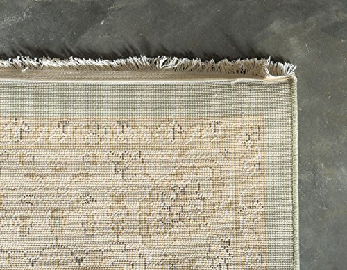 Unique Loom Edinburgh Collection Classic Oriental Traditional French Floral Country Inspired Design Area Rug, 5' 1" x 8' Rectangle, Light Green/Cream