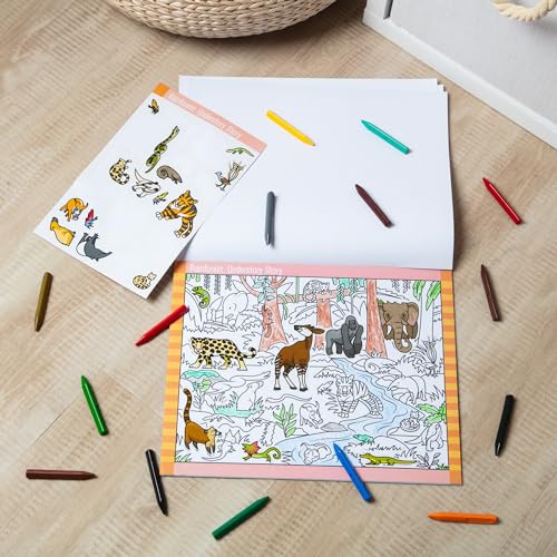 Melissa & Doug Seek and Find Sticker Pad, Animals (300+ Stickers, 14 Scenes to Color) - FSC Certified