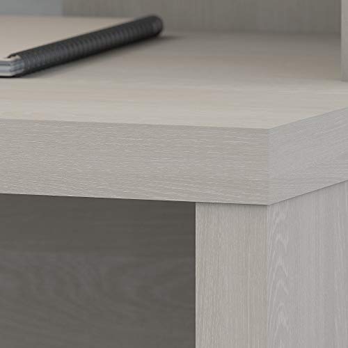 Bush Business Furniture Echo L Shaped Bow Front Desk in Gray Sand
