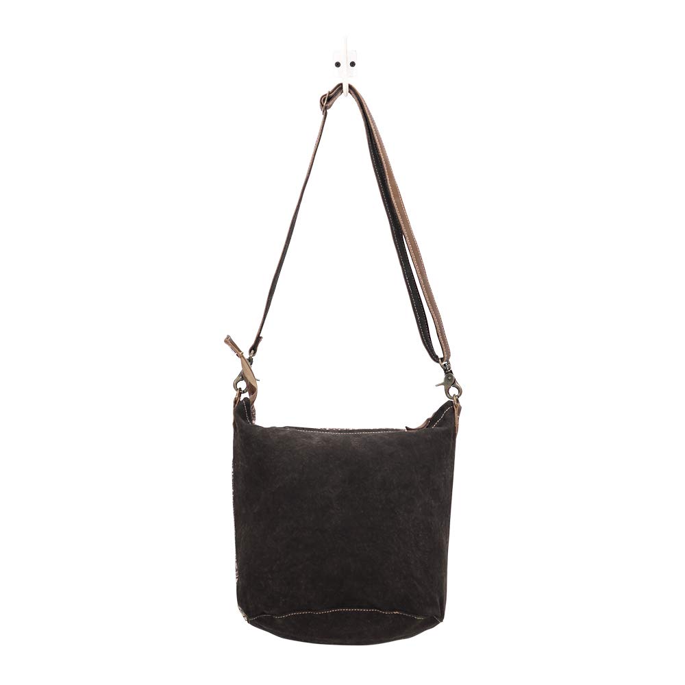 Myra Bag Indigo Upcycled Canvas & Leather Shoulder Bag S-1451