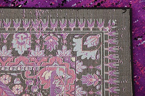 Unique Loom Imperial Collection Paisley, Distressed, Border, Vintage, Modern, Abstract Area Rug, 8 ft x 11 ft 6 in, Lilac/Black