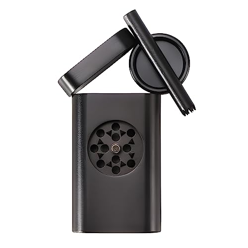 Storage Case with Mini Grinder All-in-one, Portable for On The Go! (Black)