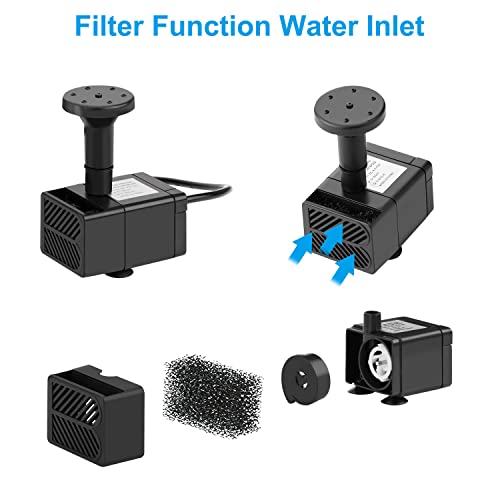 LEDBOKLI Solar Water Fountain Pump with Solar Panel and USB Powered, Solar Water Fountain Pond Pump Kit, Solar Powered Fountain USB Water Pump Solar Submersible Pump for Bird Bath Garden Backyard Pool