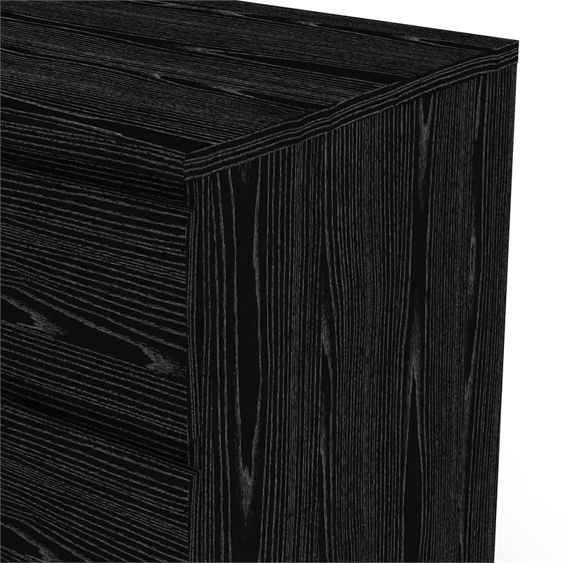 Pemberly Row Modern Contemporary 6 Drawer Wide Double Bedroom Dresser in Black Woodgrain