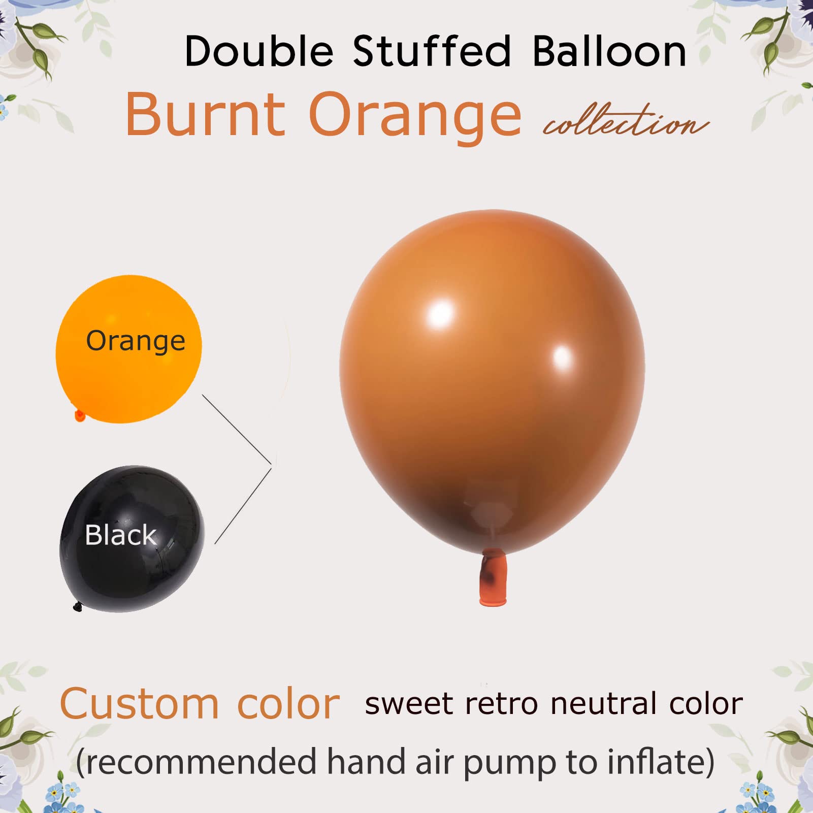 Burnt orange Balloon Garland Arch Kit 120pcs Double Stuffed Pumpkin Orange and Cream Peach fall balloon for Autumn Wedding Boho Teddy Bear Baby Shower, Birthday Decorations
