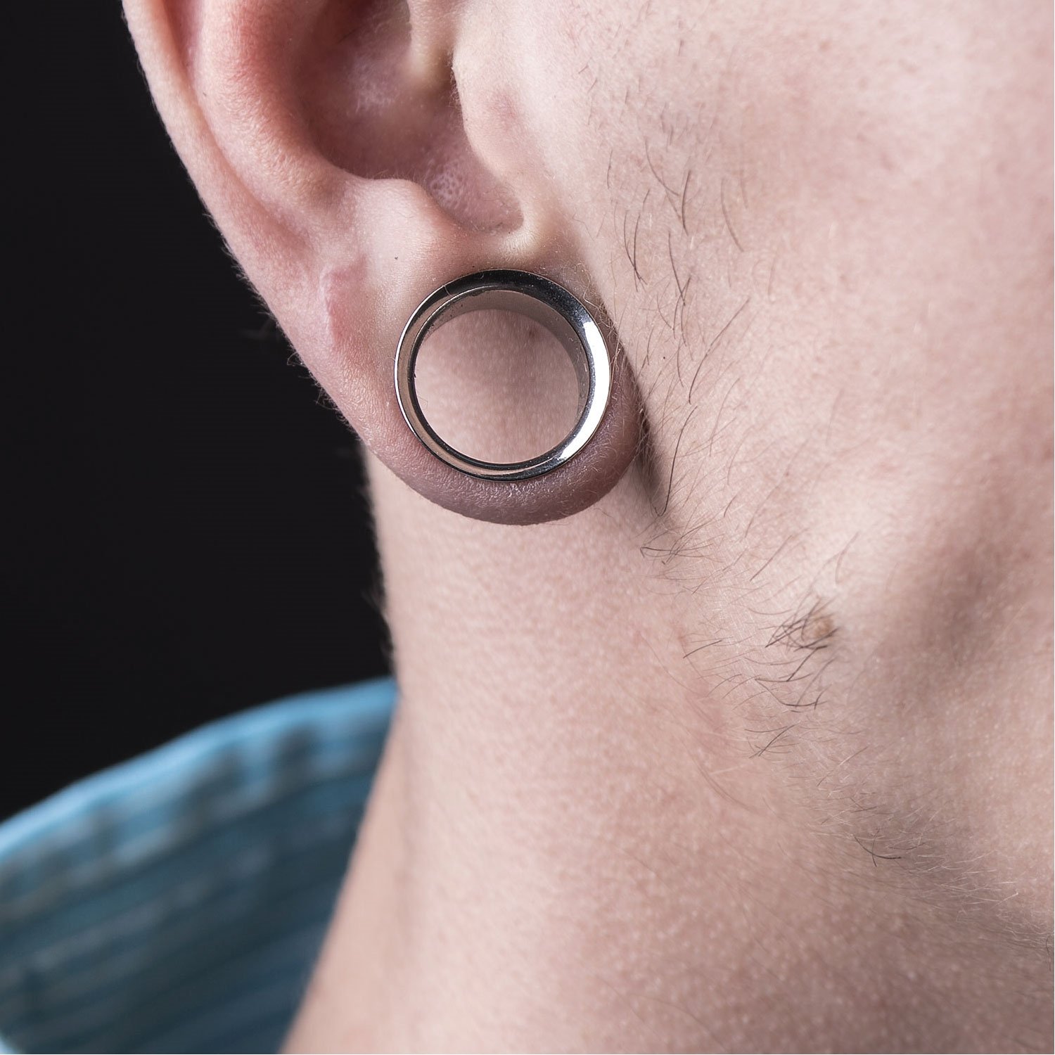 BodyJ4You Ear Tunnel Plugs Black Double Flare Gauges 6G 4MM Flesh Stretching Piercing Jewelry