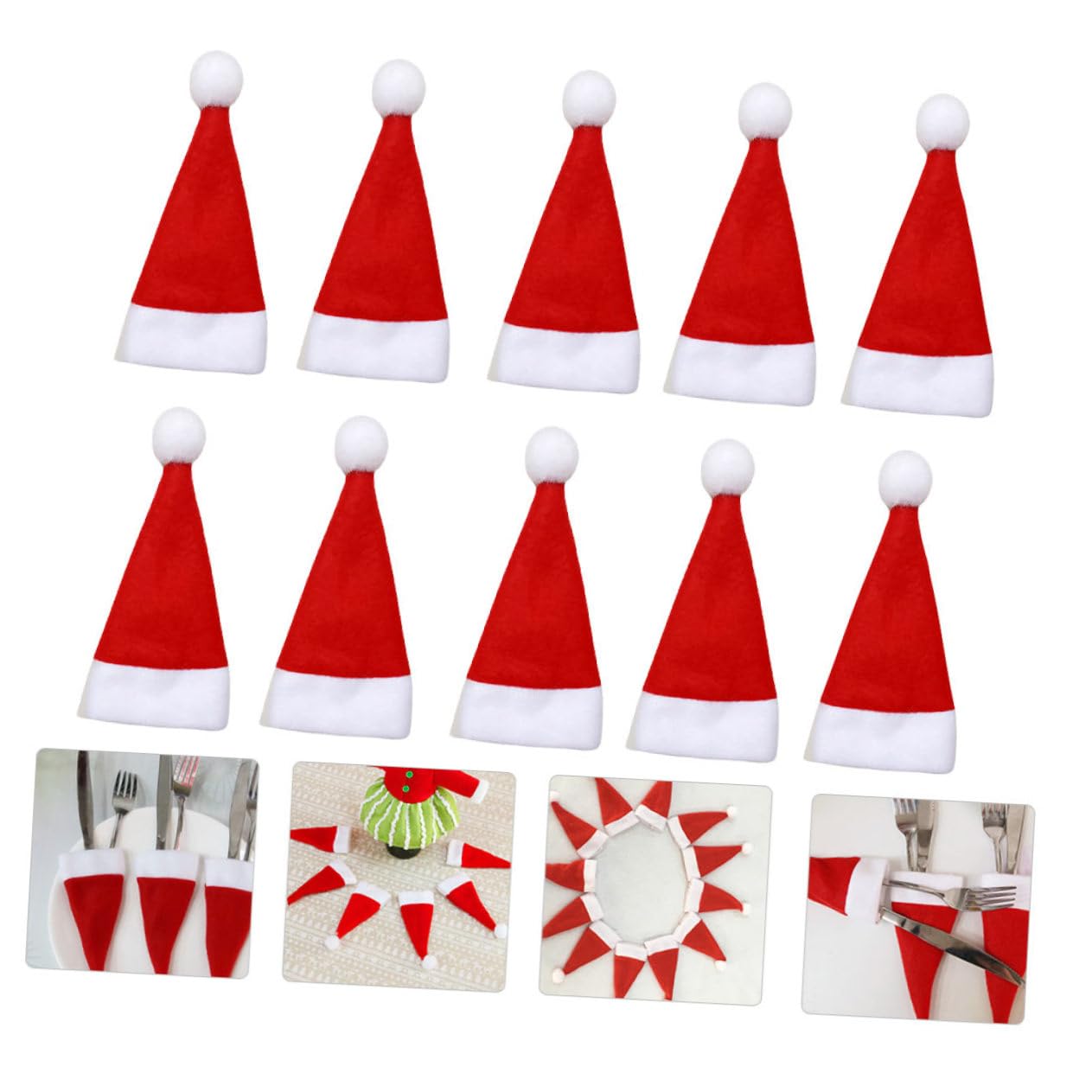 BESTOYARD 12pcs Christmas wine bottle cap Mini Xmas Knives And Forks Bags Candy Wine Bottle Holders christmas tableware cover christmas candy tableware bags 15c dining table fork spoon cloth
