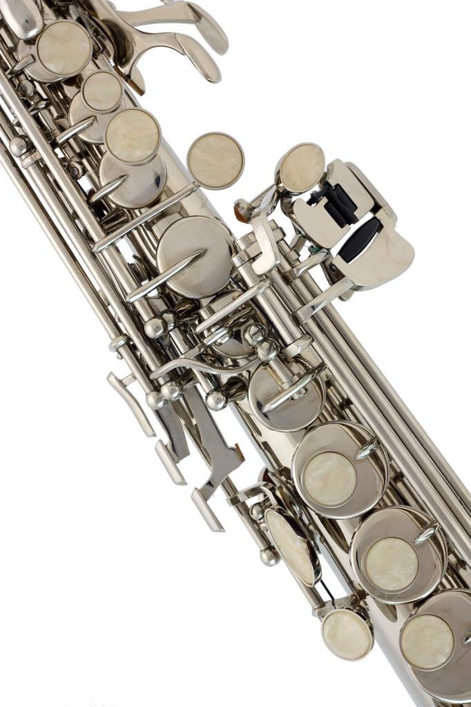 Lazarro Silver Nickel Bb B-Flat Straight Soprano Saxophone Sax Lazarro+11 Reeds,Care Kit~24 COLORS Available-300-NK