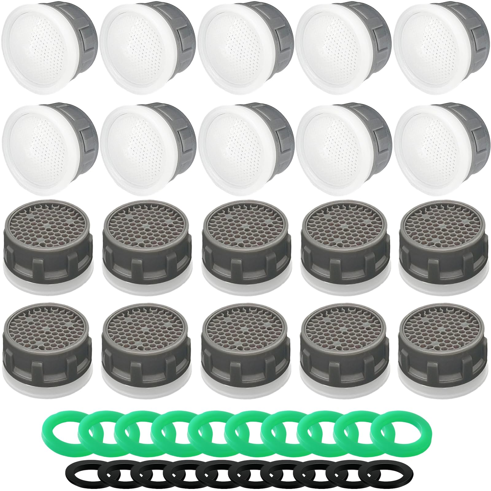 Faucet Aerator, 1.5GPM Flow Limiter Insert, Faucet Aerator Replacement Part, Used for Bathroom or Kitchen Sink Faucet Filter, Suitable for Internal and External Thread Faucet Aerators (20 PCS)
