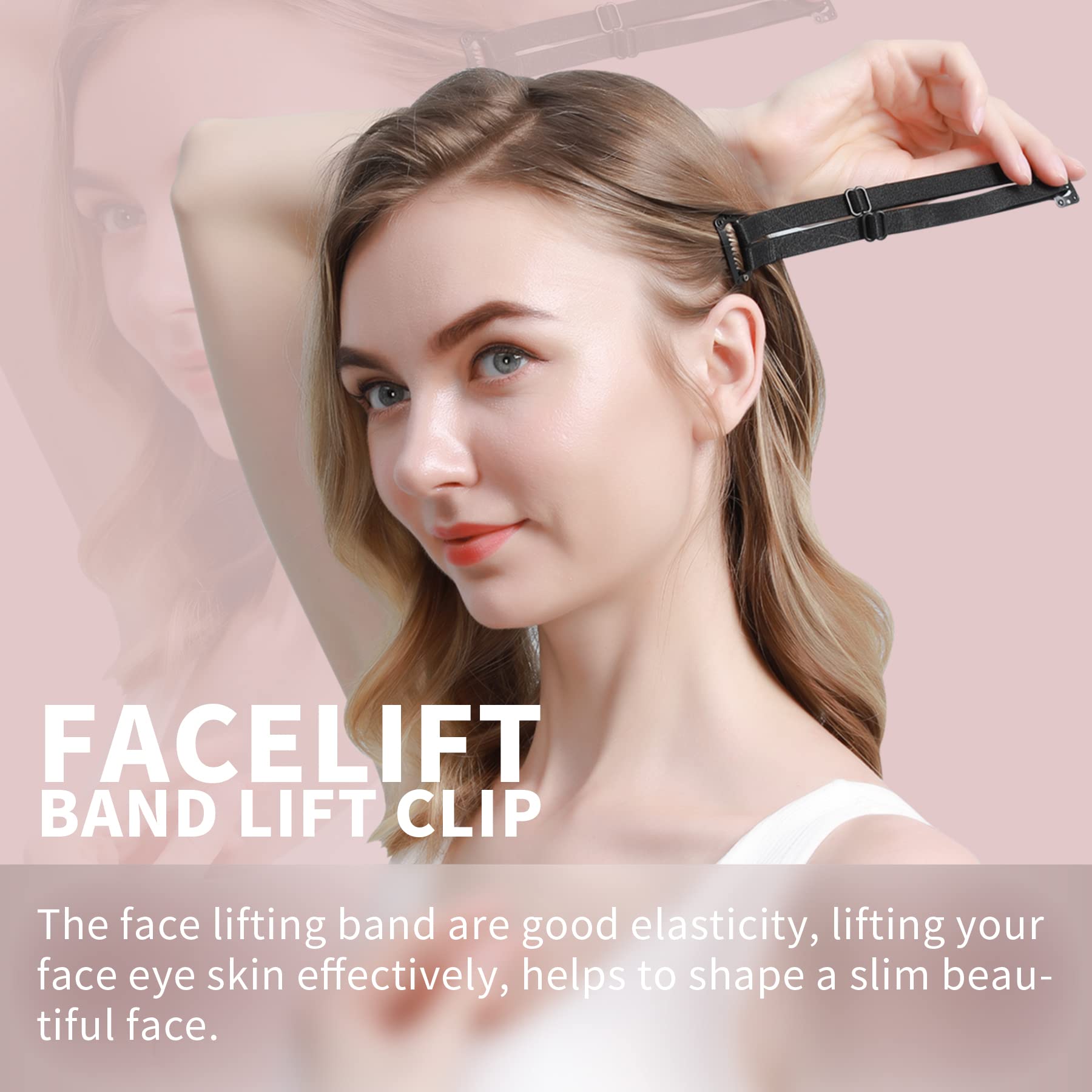 DB11 Facelift Bands with Clips, 4 PCS Reusable Hairpin Facial Lifting Bands Invisible Facelift Patch Straps for Hair, Instantly Remove Eye Fishtail Wrinkles