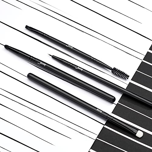 Jessup Makeup Brush Set 10pcs Black Make up Brushes Set Professional with Natural Synthetic Hair for Foundation Blending Blush Concealer Eyeshadow Eyebrow Eyeliner, T323