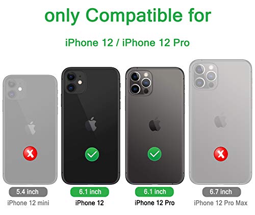 GYJ for iPhone 12/for iPhone 12 Pro Case 6.1" Belt-Clip Kickstand Holster with 2 Screen Protector,Full Body Rugged Heavy Duty Military Grade Shockproof/Drop Protection Cover (Black+Clip)