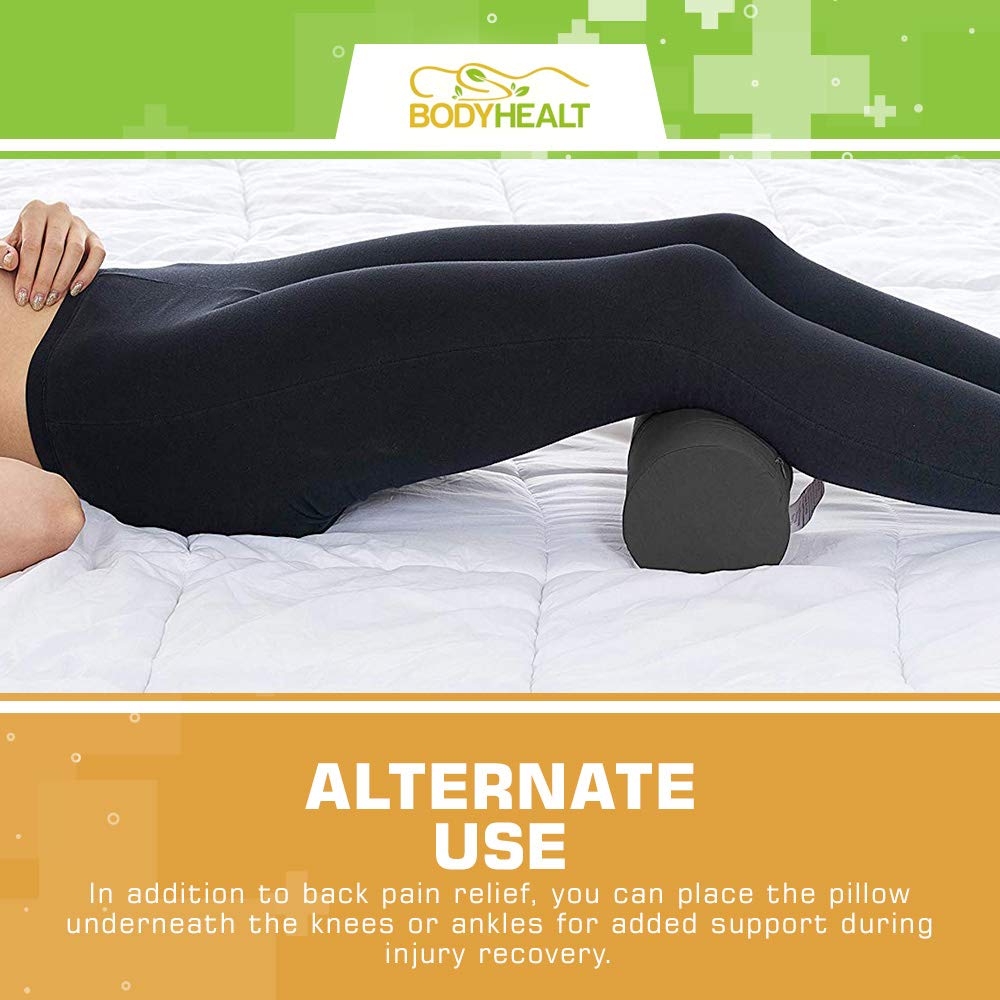 Bodyhealt Neck Roll Pillow - Original Cervical Roll. Round Pillow for Head, Neck, Spine & Back Pain Relief. Circle Pillow, Neck Support Pillow for Sleeping. Cylinder Pillows Firm Lumbar Bolster Pillow