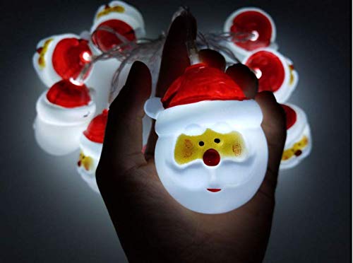 Santa Claus Shape String Lights, Indoor & Outdoor Christmas Tree Patio Gardens Home Party Decoration (1.5M, White)