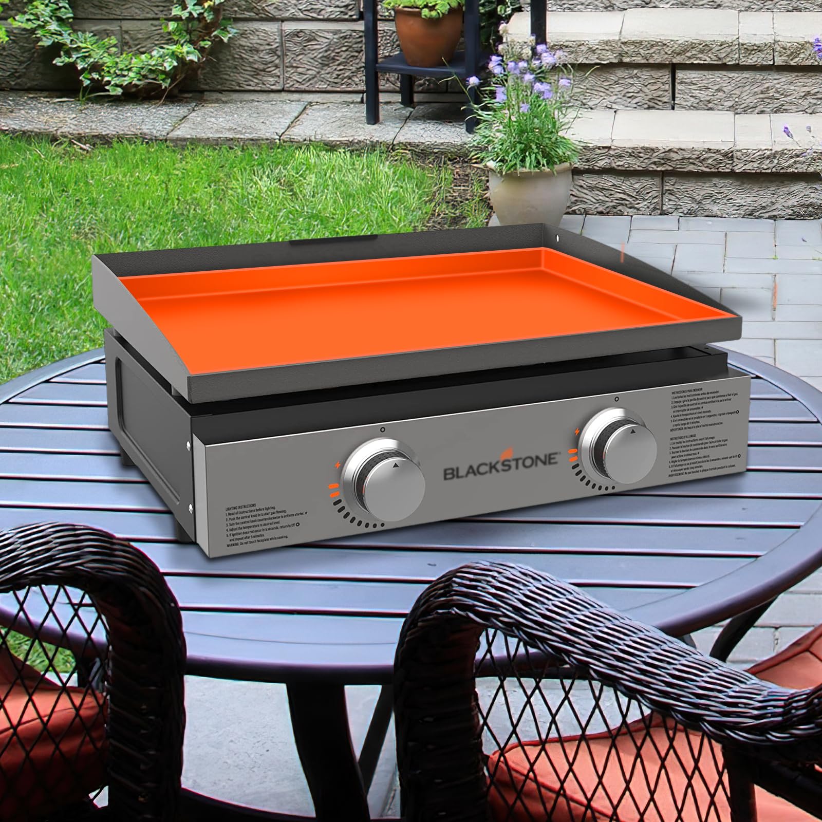 Blackstone Silicone Griddle Cover for Blackstone 22-Inch Griddle, Heavy Duty 100% Food-Grade Silicone - Non-Stick/Reusable/Washable Griddle Cover Protects Your Griddle from Dirt/Rust (Orange)