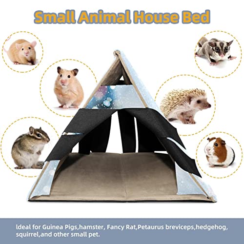 enheng Small Pet Hideout Christmas Tree Background Hamster House Guinea Pig Playhouse for Dwarf Rabbits Hedgehogs Chinchillas