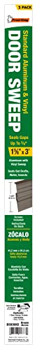 Frost King B59/36H Premium Aluminum and Vinyl Door Sweep 1-5/8-inch by 36-inches, Brown - 2-Pack