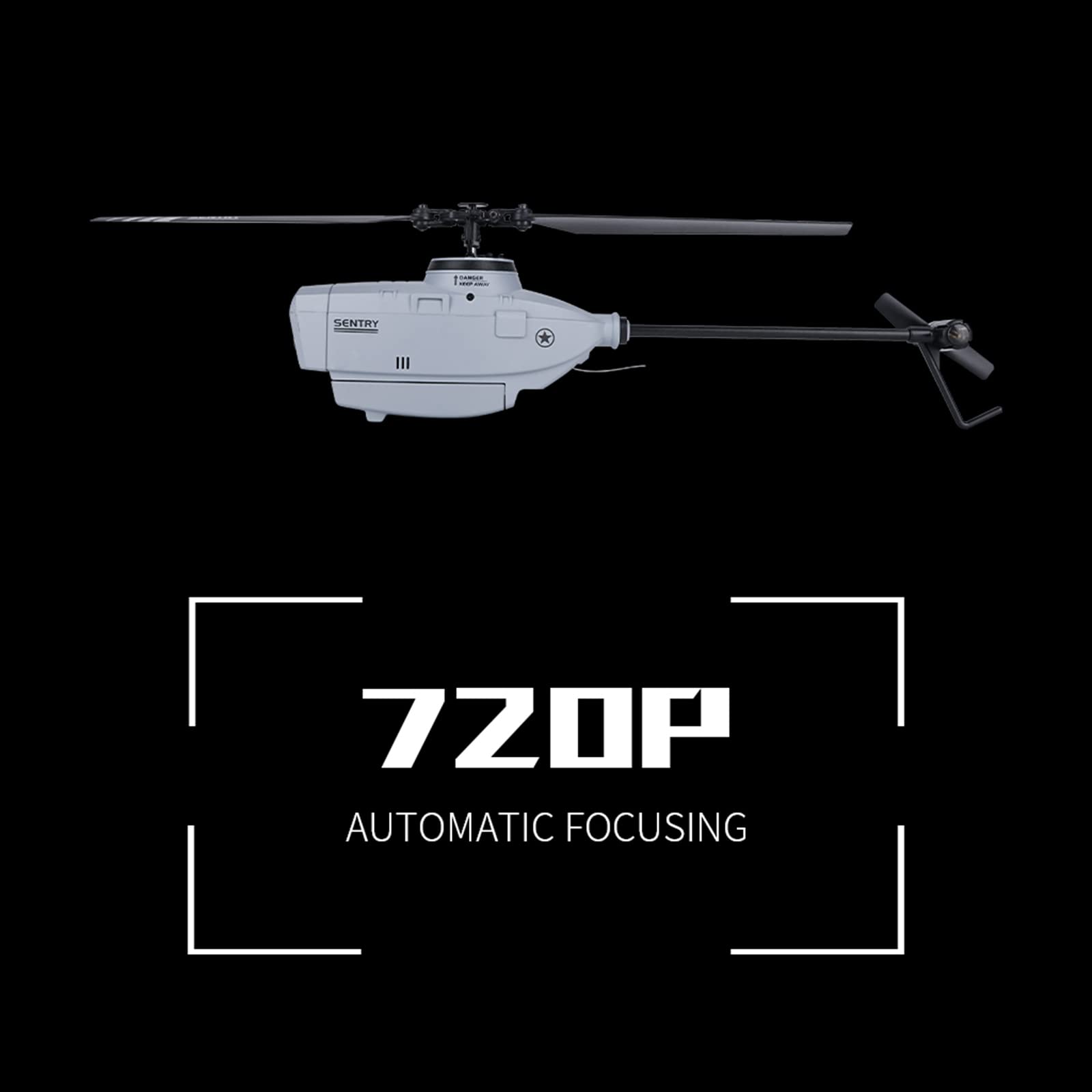 C127 2.4G Remote Control Helicopter with 720P Camera, RC ERA 4CH 6-Axis Gyro, Altitude Hold, Optical Flow Localization, Flybarless RTF Sentry Helicopter, for Kids and Beginners