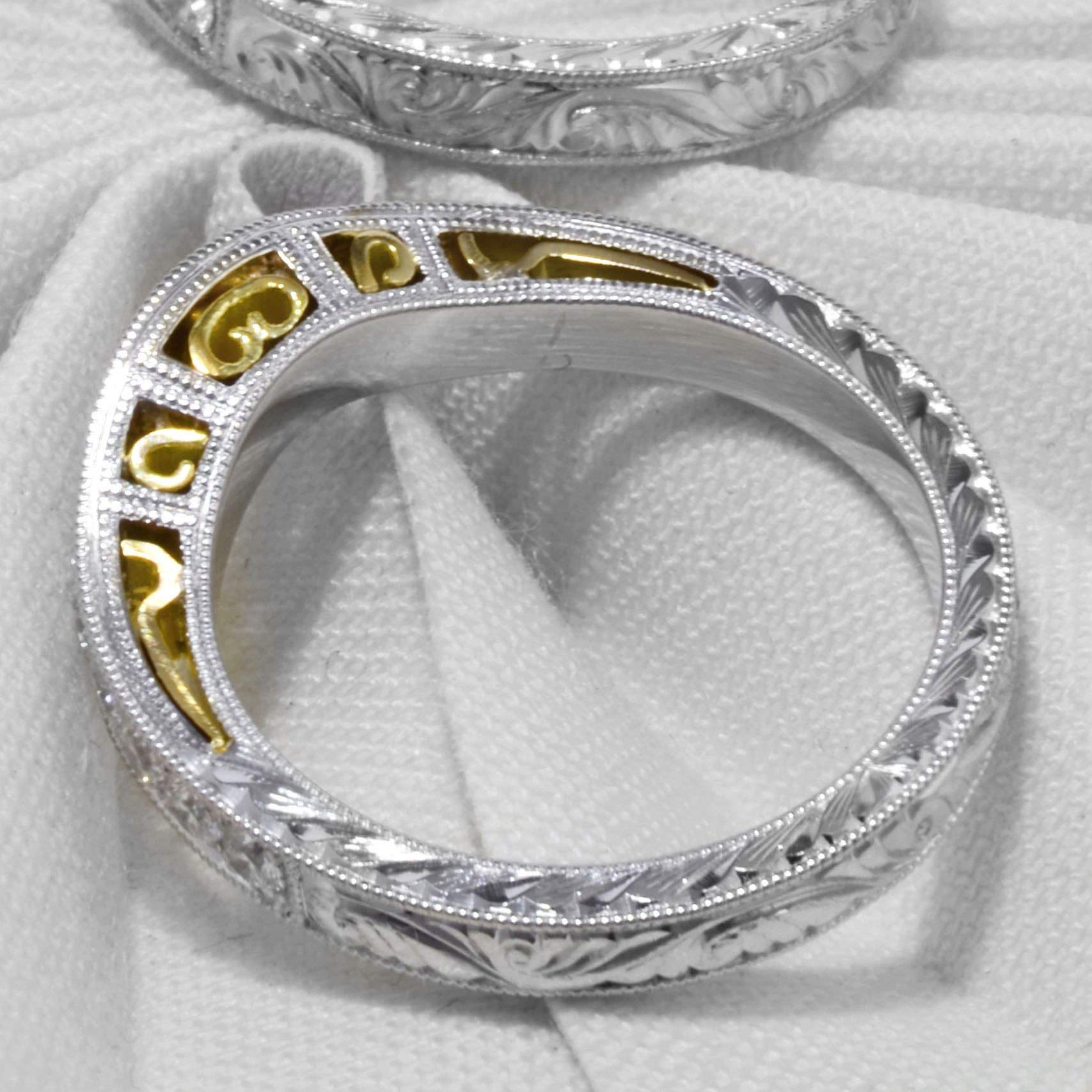 Bridal Set 3 CT 3 Stone Cushion Cut Moissanite Engagement Rings for Women 14k White Gold Free Engraving Size 9