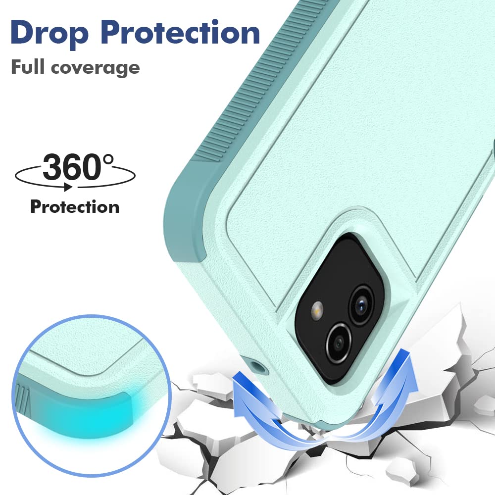 Bereajoy for Galaxy A04e 4G Case,PC+TPU two-in-one double-layer anti-fall mobile phone case, mobile phone protective case for Samsung Galaxy A04e (Mint green)