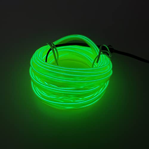 GZYF Interior Car LED Strip Lights, Multicolor Ambient Lighting Kits, 3M Neon Wire with 6mm Sewing Edge for Automotive Trucks SUVs ATVs RVs Trailers, Fluorescent Green