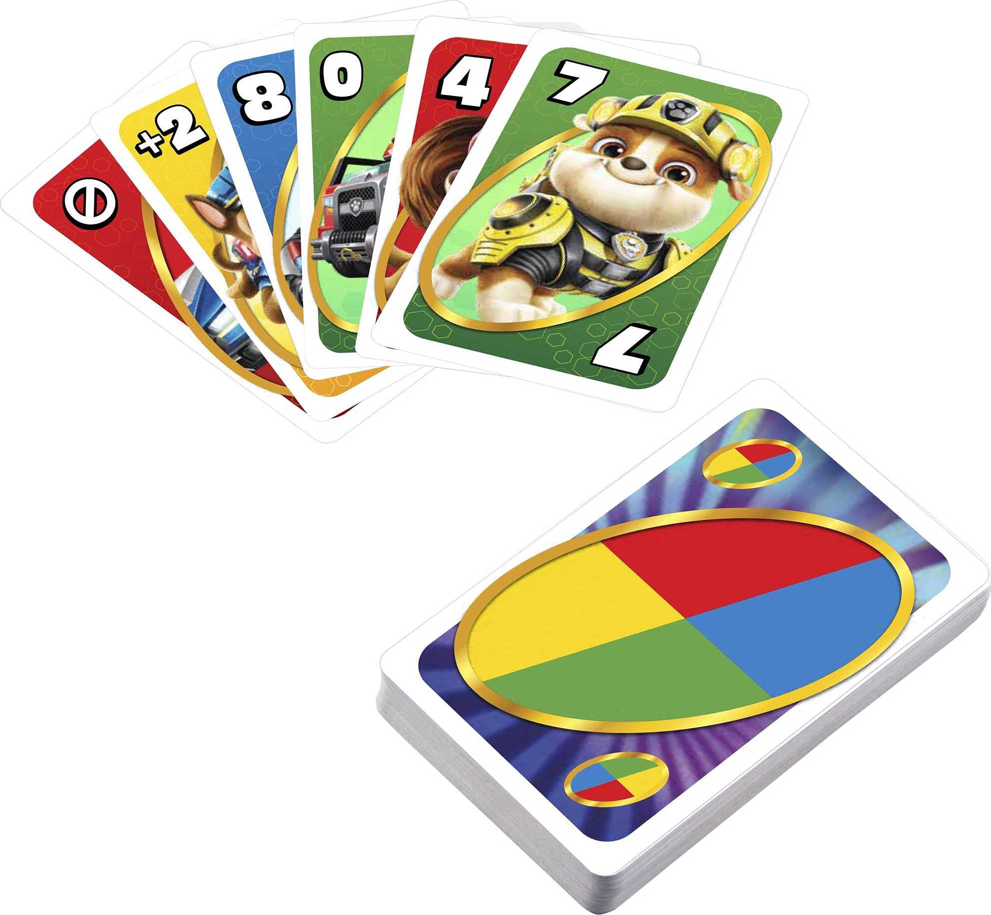 Mattel Games UNO Junior PAW Patrol Card Game with 56 Cards 2-4 Players, Gift for Kids 3 Years Old & Up