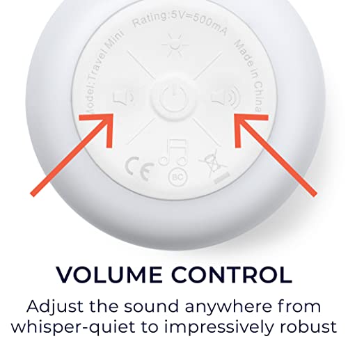 Yogasleep Travel Mini Portable White Noise Machine, 6 Soothing Sounds, Dimmable Night Light, Compact Size for Travel & Diaper Bag, Sleep Aid for Adults & Baby, USB Rechargeable, Lanyard for Hanging