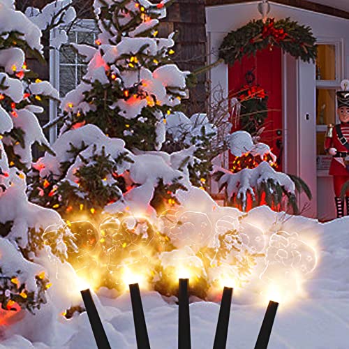 signmeili Solar Snowman Lights, Waterproof Solar Snowman Ground Plug Lights, Energy Saving and Easy to Install, Lamps for Home, Pathway, Garden Stakes