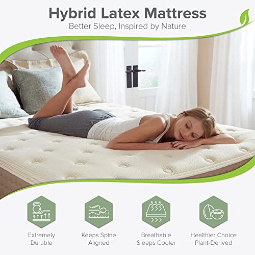 Eco Terra | Natural Latex | Luxury Hybrid Mattress | Medium Firm Mattress with Encased Coil Spring | King