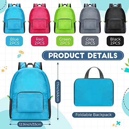Jexine 10 Pcs Backpacks Bulk 16.5 Inch Lightweight Backpacks Student School Book Bag Book Bags for Kids for Travel (Multicolor)