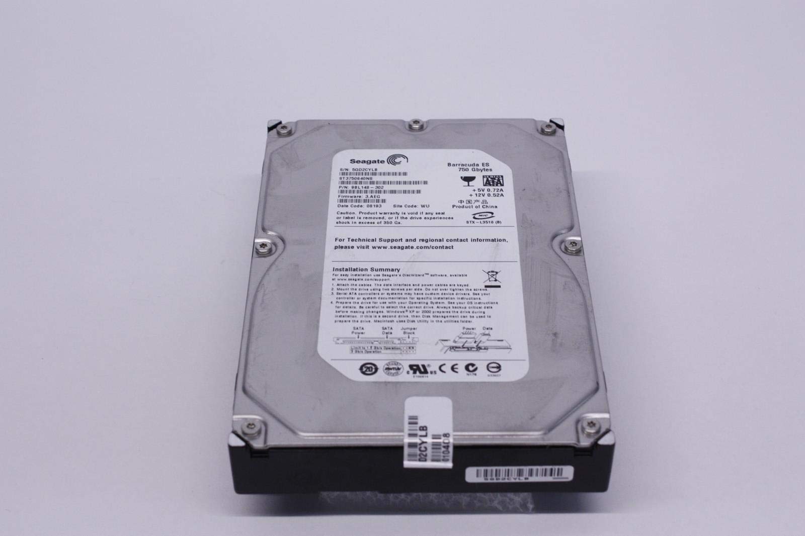 Seagate ST3750640NS 750 GB (750GB) SATA II 7200 RPM 16 MB Cache OEM Desktop Hard Drive- 1 Year Warranty