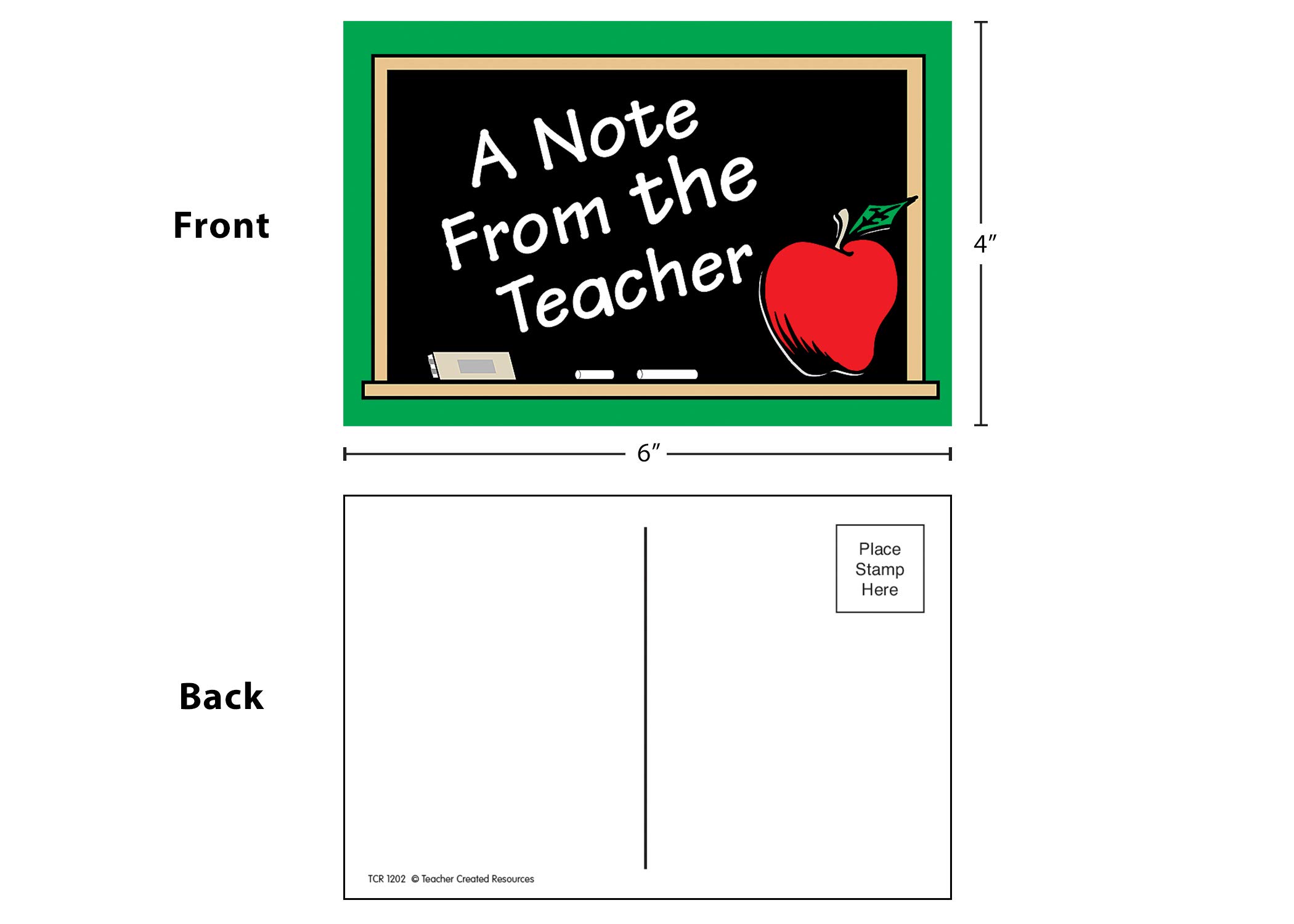 Teacher Created Resources A Note By Teacher Postcards (1202)