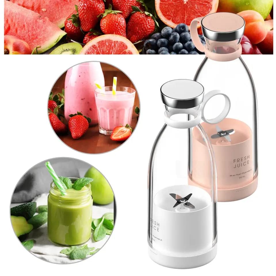 Suomi Personal Blender for Shakes and Smoothies with rechargeable USB blender cup, Portable Blender (Pink)
