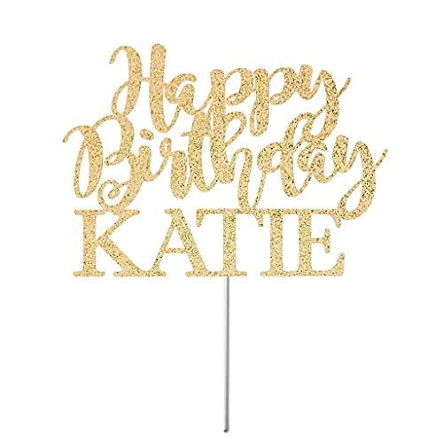 Custom Personalized Happy Birthday Cake Topper ~ Glitter Cake Topper