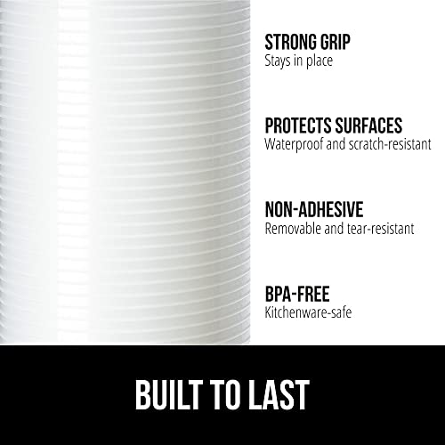 Gorilla Grip Ribbed Drawer and Shelf Liner for Cabinet, Non Adhesive Waterproof Protection for Kitchen, Strong Grip, BPA Free Plastic Liners for Cabinets, Bathroom Cupboard Drawers, 17.5x20, Clear