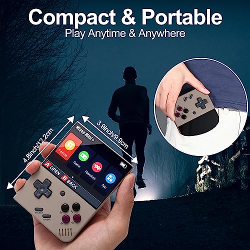 Miyoo Mini Plus Handheld Game Console with Hard Case, 3.5 Inch IPS Screen Retro Video Game Console, Built-in 64G TF Card 10000+ Games & 3000mAh Battery, Support WiFi