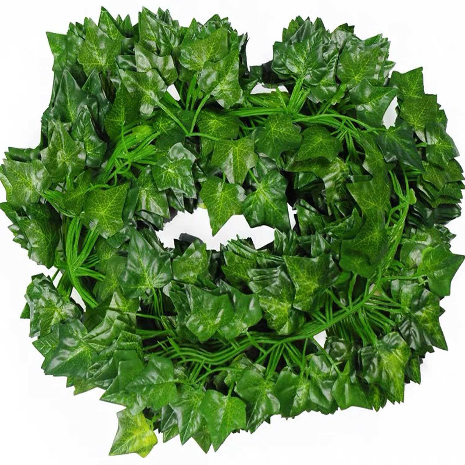 Sinsoledad Faux Ivy Wreaths can be Hung on Walls and Outdoors for Home Kitchen Garden Hall Decorations. A Pack of 12, Each 7.5 feet Long, Green.