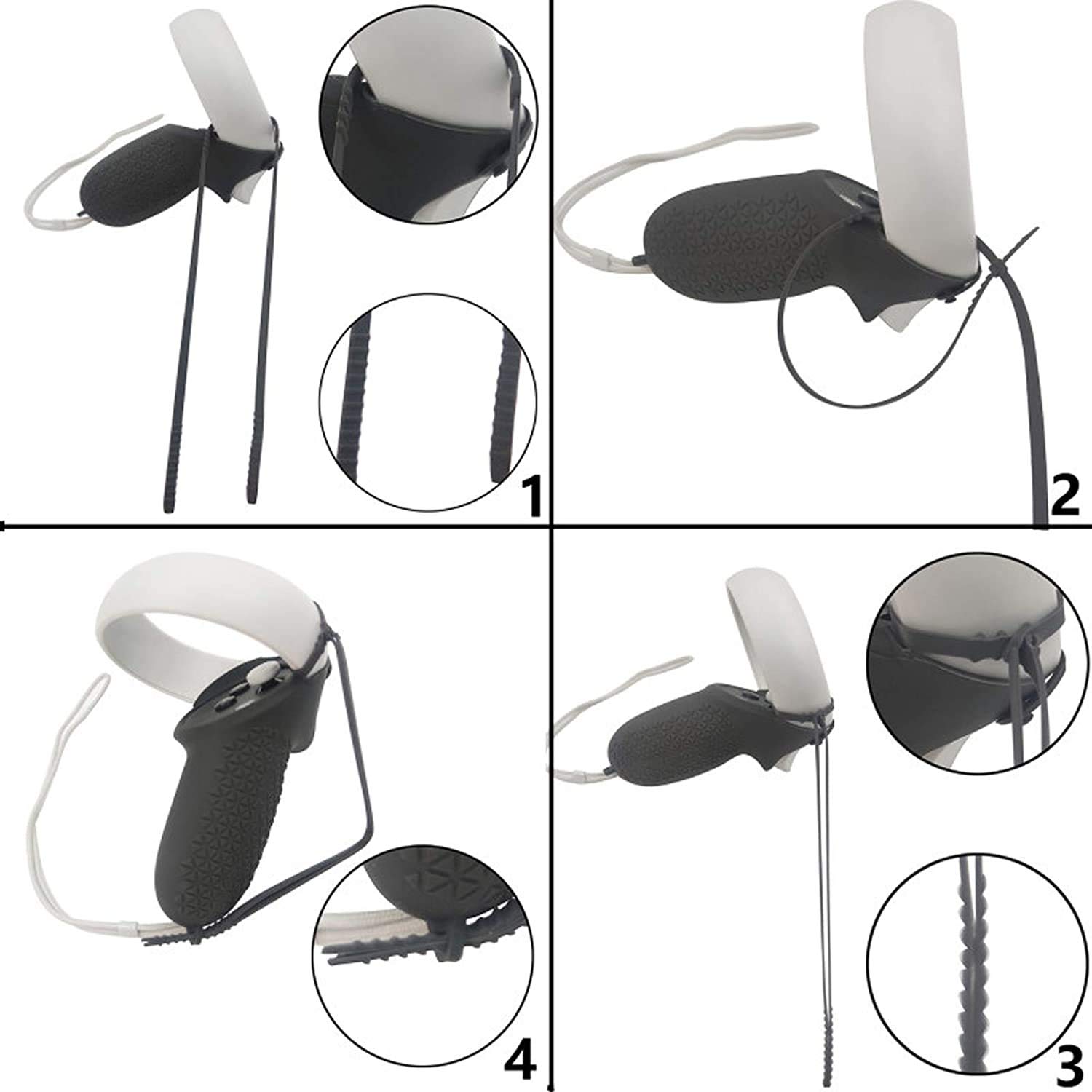 Beeka Oculus Quest 2 Accessories Set, 16FT Link Cable Type C for Gaming n Fast Charging, Touch Controller Grip Cover with Straps, Silicone Face Cover, Lens Cover and Rocker Cover