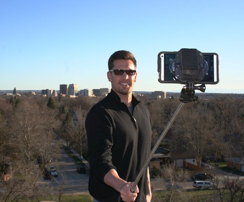 Universal Action Mount® for Your Smartphone, Operable with Popular Sport Camera Mounts. This Patented Aftermarket Mount Allows You to Use Your Smartphone for Action Video Recording. Super Strong Hold!