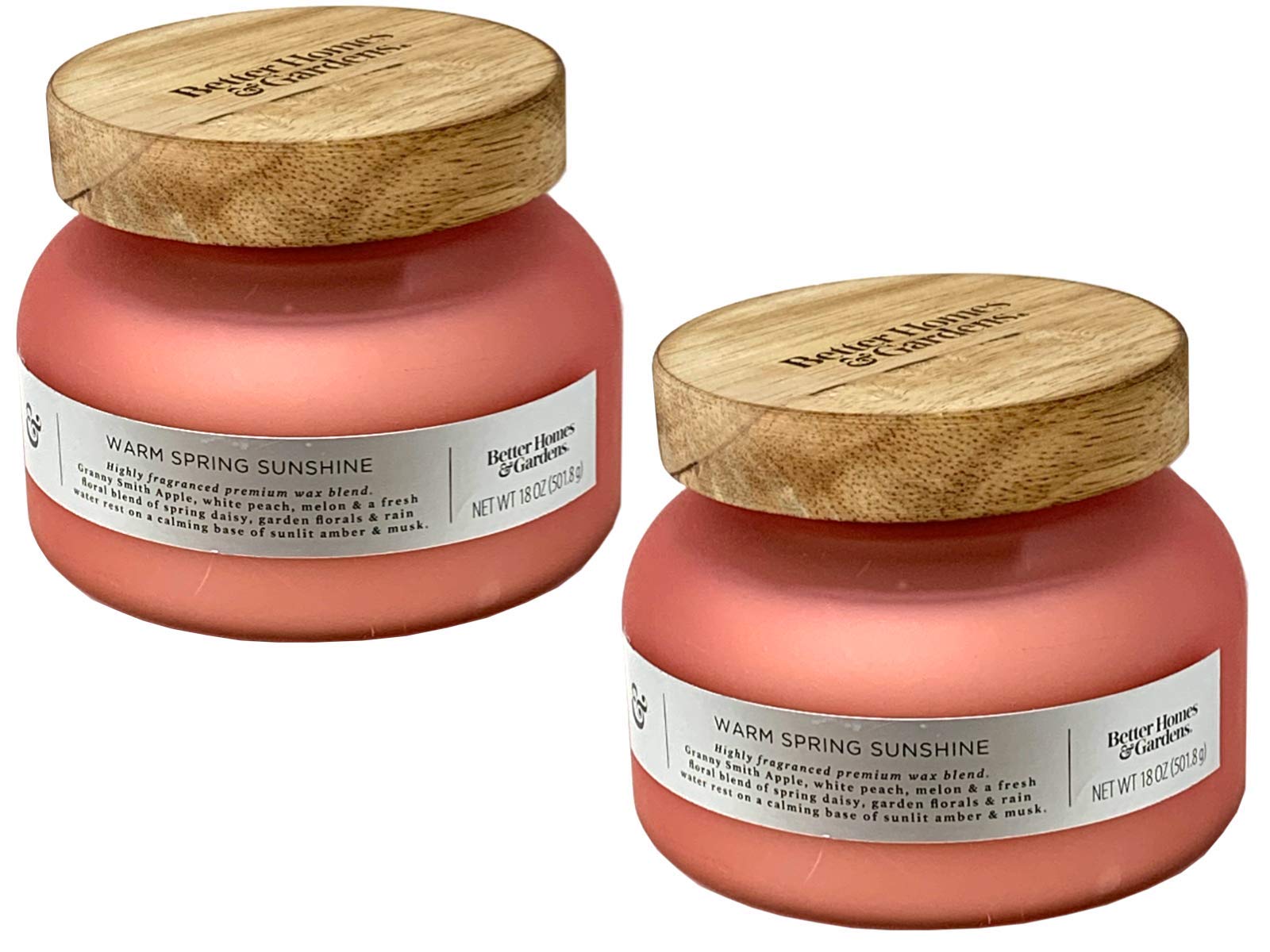 Better Homes and Gardens 18oz Scented Candle, Warm Spring Sunshine 2-Pack